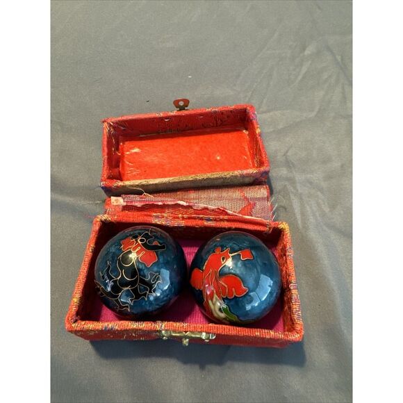 Art | Vintage Chinese Baoding Exercise Stress Balls W Soothing Inside ...